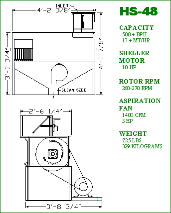 HS48 2SC500 SHELLER/CLEANER HS60 2SC2000 SHELLER/CLEANER